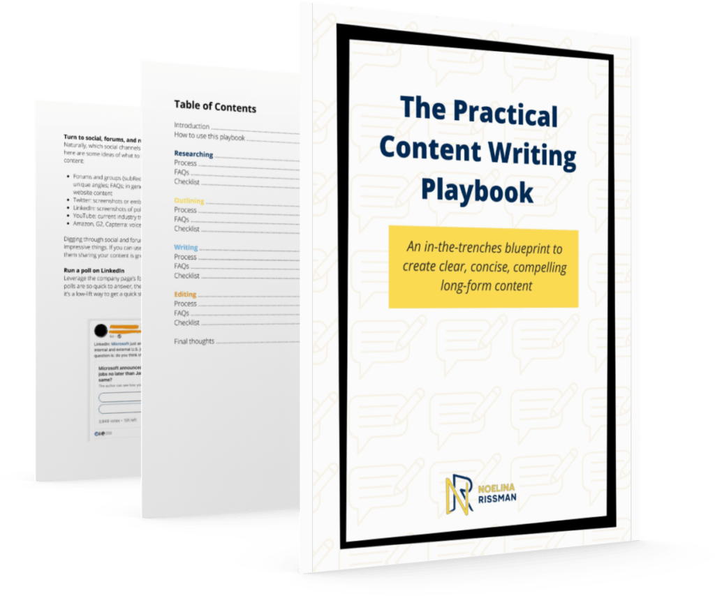 The Practical Content Writing Playbook | Noelina Rissman